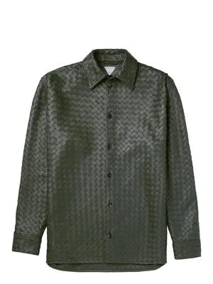 Bottega Veneta Intrecciato Leather Shirt - Green