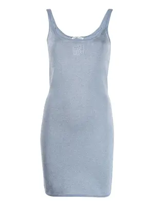 Alexander Wang Logo-embossed Tank Dress - Blue