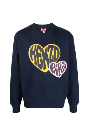 Kenzo Logo-print Cotton Sweatshirt - Blue