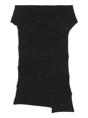MAISON MARGIELA Off-shoulder Asymmetric Knitted Top - Black