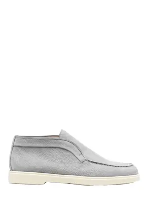 Santoni Tonal-stitching Leather Loafers - Grey