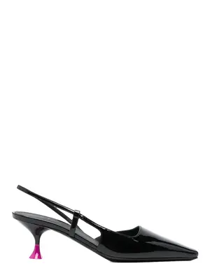 3JUIN Sculpted-heel Slingback Pumps - Black