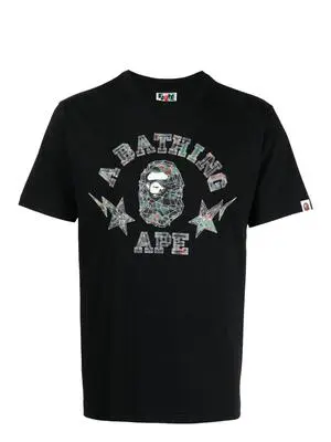 A BATHING APE Logo-print Cotton T-shirt - Black