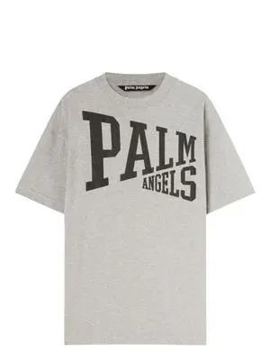 Palm Angels Logo-print Crew-neck T-shirt - Grey