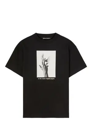 Palm Angels Wings Graphic-print Cotton T-shirt - Black