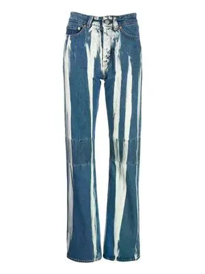 Our Legacy Bleached-effect Straight-leg Jeans - Blue