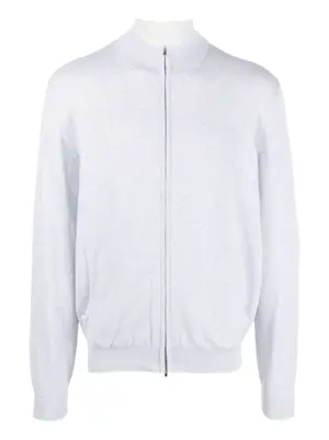 ELEVENTY Eleventy Mélange-Effect Slogan-Print Cardigan