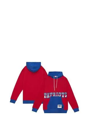 Mitchell & Ness New England Patriots Big Face Pullover Hoodie - Red