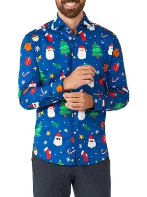 Opposuits Festivity Button-up Shirt Blue