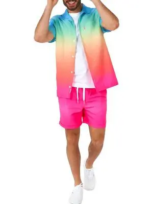 Opposuits Funky Fade Shirt & Shorts Set - Pink