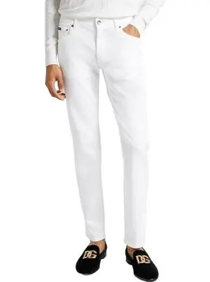 Dolce & Gabbana Stretch Slim Fit Jeans - White