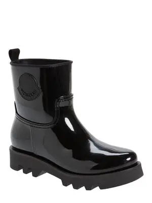 Moncler Ginette Logo Waterproof Rain Boots - Black