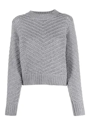 Fabiana Filippi Chevron-knit Cashmere Jumper - Grey