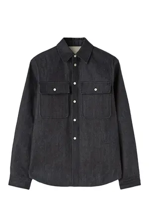 JIL SANDER Jil Sander Spread-Collar Denim Shirt Grey