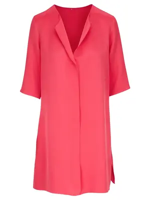 PETER COHEN V-neck Silk Dress - Pink