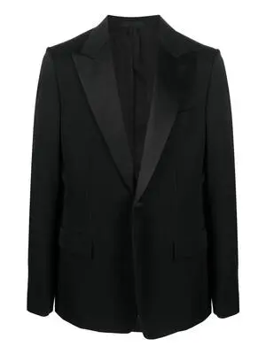 LANVIN Single-breasted Wool Tuxedo Jacket - Black