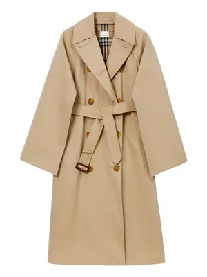 Burberry Vintage Check Cotton Trench Coat - Neutrals