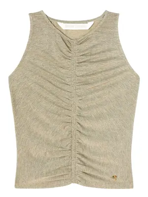Palm Angels Ruched Lurex Tank Top - Gold