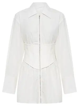 DION LEE Corset Organic-cotton Minidress - White