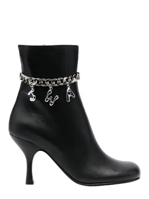 JW Anderson 80mm Logo-embellished Leather Boots - Black