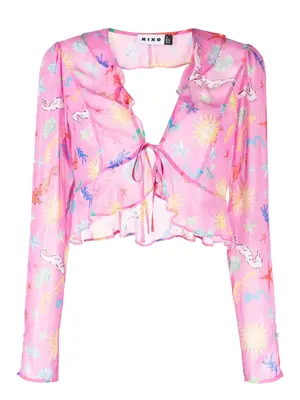 RIXO Rixo Neelu Printed Top
