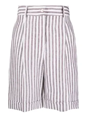 Kiton Striped Knee-length Shorts - White