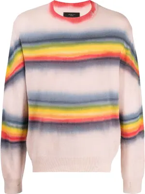 Amiri Rainbow Tie-dye Crew-neck Sweatshirt - Orange