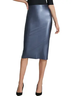 Commando Faux Leather Midi Skirt Galaxy