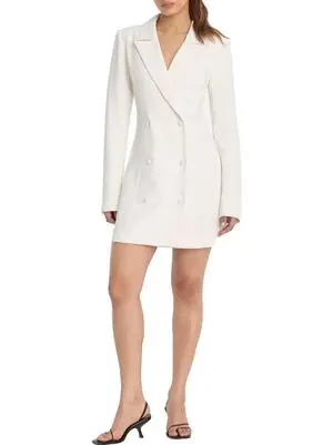 Good American Luxe Suiting Exec Long Sleeve Blazer Minidress - Soft Shell