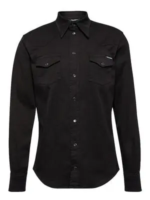 Dolce & Gabbana Embroidered Cotton-blend Shirt - Black