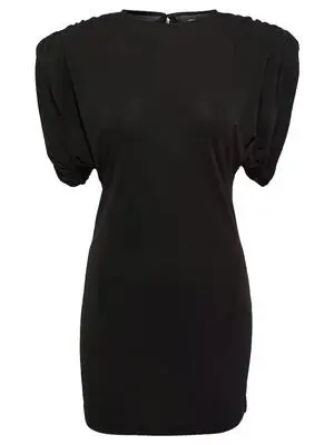 Wardrobe.NYC Ruched Jersey Mini Dress - Black