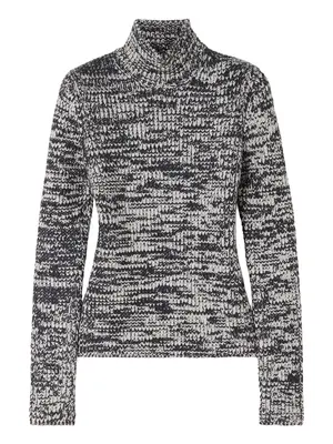 TOM FORD Two-tone Wool And Silk-blend Turtleneck Sweater - Gray