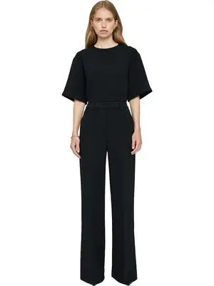 ANINE BING Lyra Wide-leg Trouser Pants - Black