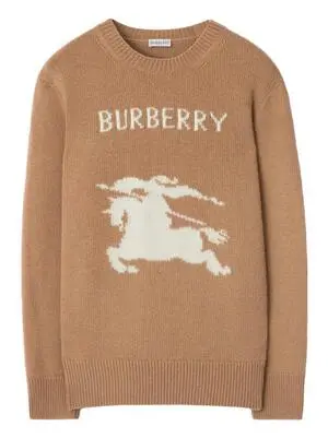Burberry Equestrian Knight Wool Cashmere Sweater - Camel