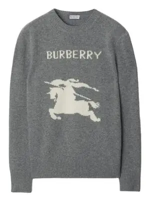 Burberry Wool Cashmere Equestrian Knight Sweater - Grey