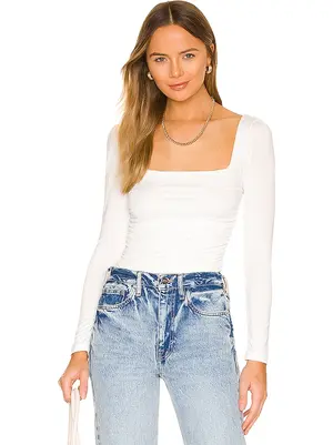 SUPERDOWN Sofia Square Neck Top