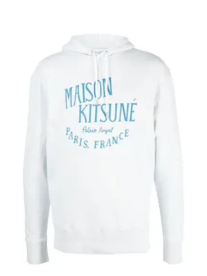 Maison Kitsuné Logo-print Cotton Hoodie - Blue