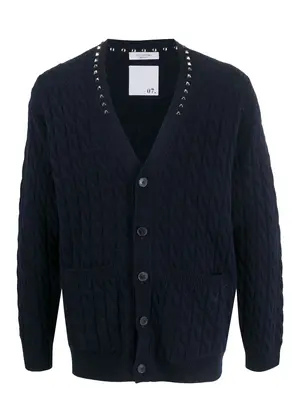 Valentino Garavani Rockstud Embellished Cardigan - Blue