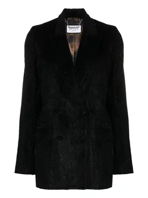 Philipp Plein Metallic Corduroy Blazer - Black
