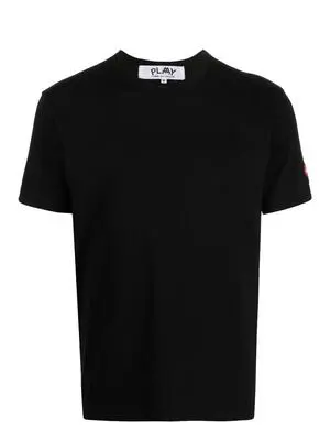Play Comme Des Garcon Logo-patch Cotton T-shirt - Black