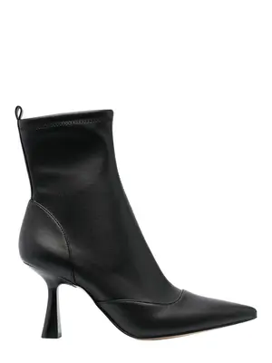 Michael Kors Clara 80mm Leather Ankle Boots - Black