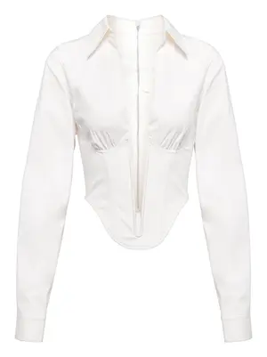 DION LEE Corset Cotton-blend Top - White
