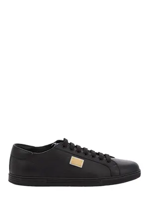 Dolce & Gabbana Saint Tropez Leather Sneakers - Black