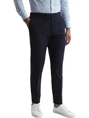 REISS Found Slim-Fit Trousers Navy