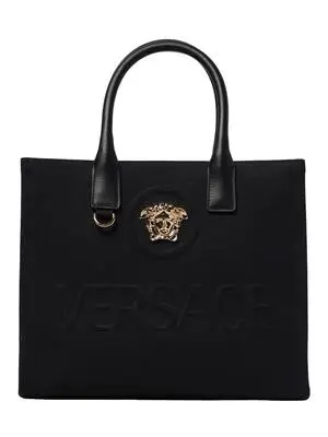 Versace La Medusa Canvas Bag - Black
