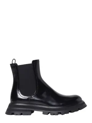 Alexander McQueen Brushed Leather Chelsea Boots - Black