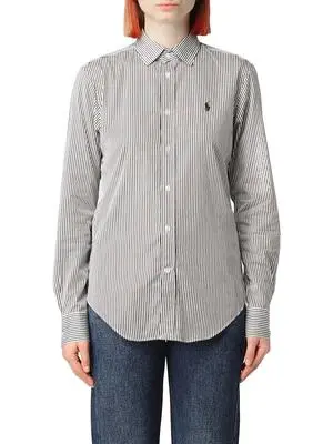 Polo Ralph Lauren Polo Ralph Lauren Striped Cotton Shirt With Embroidered Logo Black