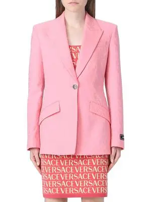 Versace Jacquard Wool Blazer - Pink