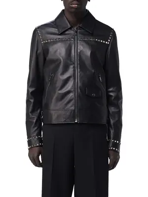 VALENTINO Valentino Leather Biker Jacket With Metal Studs
