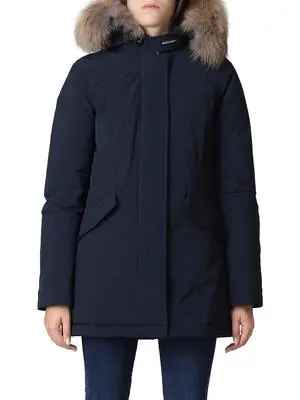 Woolrich Woolrich Parka With Fur Hood Blue